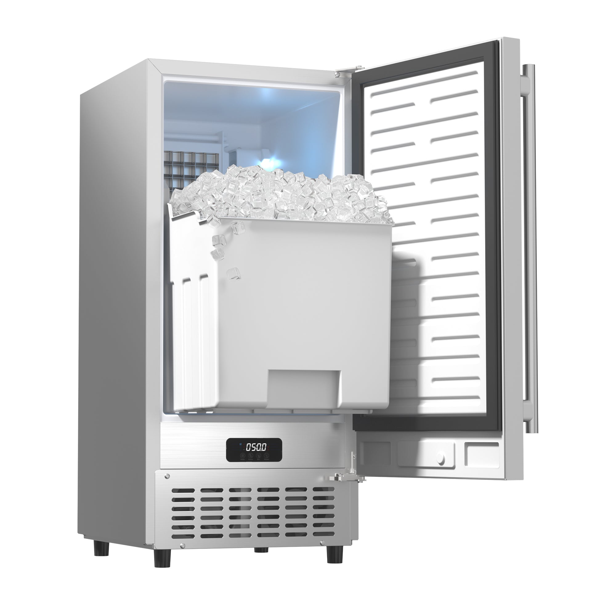 Coolski 15” Under Counter Ice Maker Machine, 85 Lbs/Day, 30 LBS Storag ...