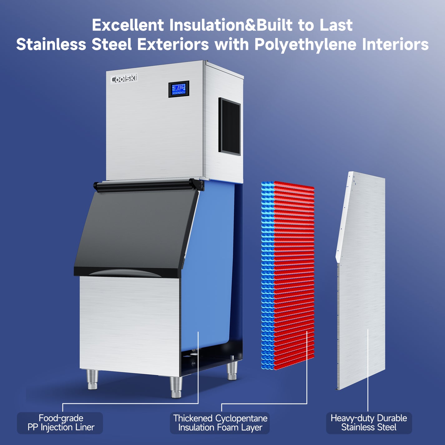 Coolski 22‘’ Commercial Ice Maker Machine 300LBS/24H'' - Coolski Ice ...