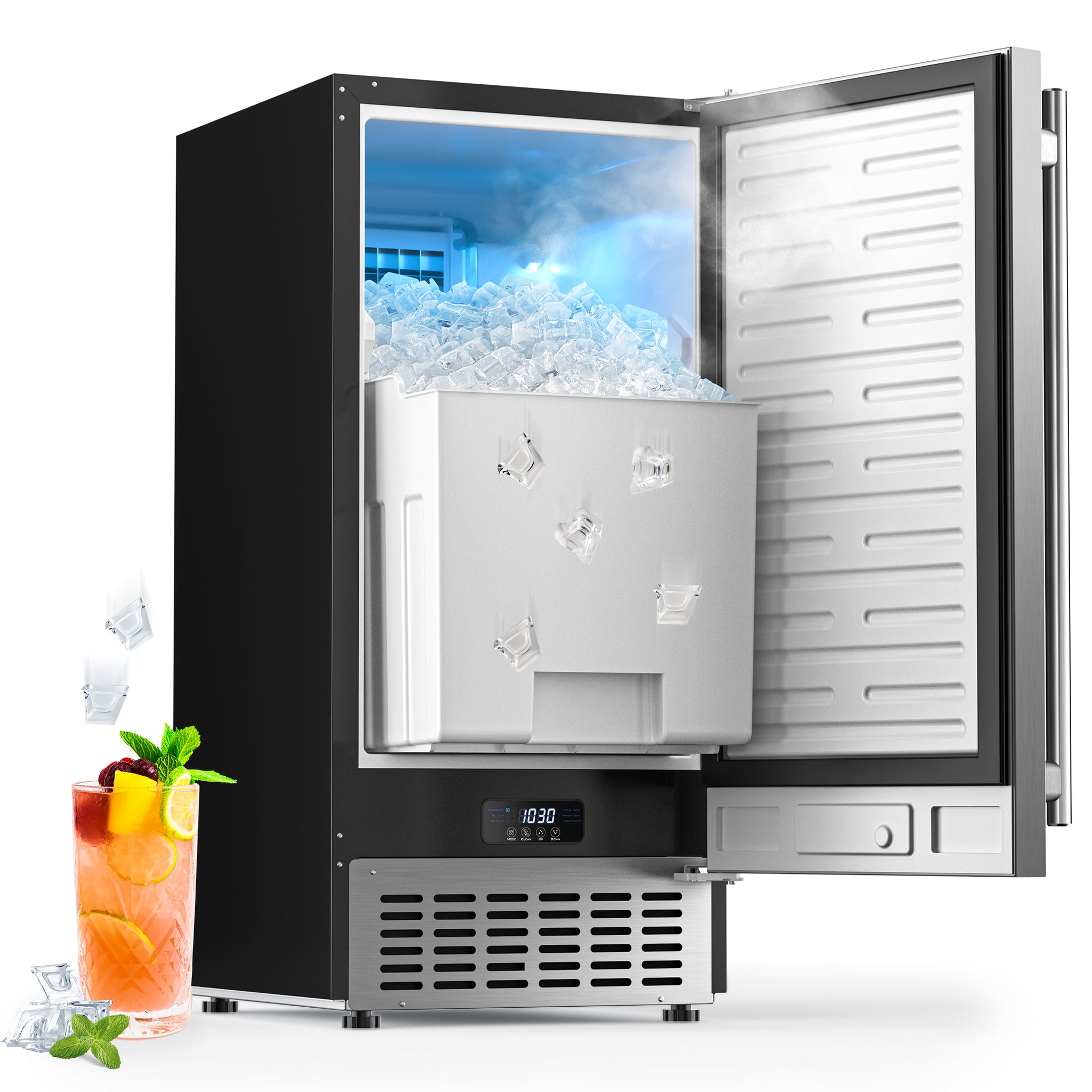 Coolski Commercial Under Counter Ice Maker Machine, Stainless Steel Bu ...